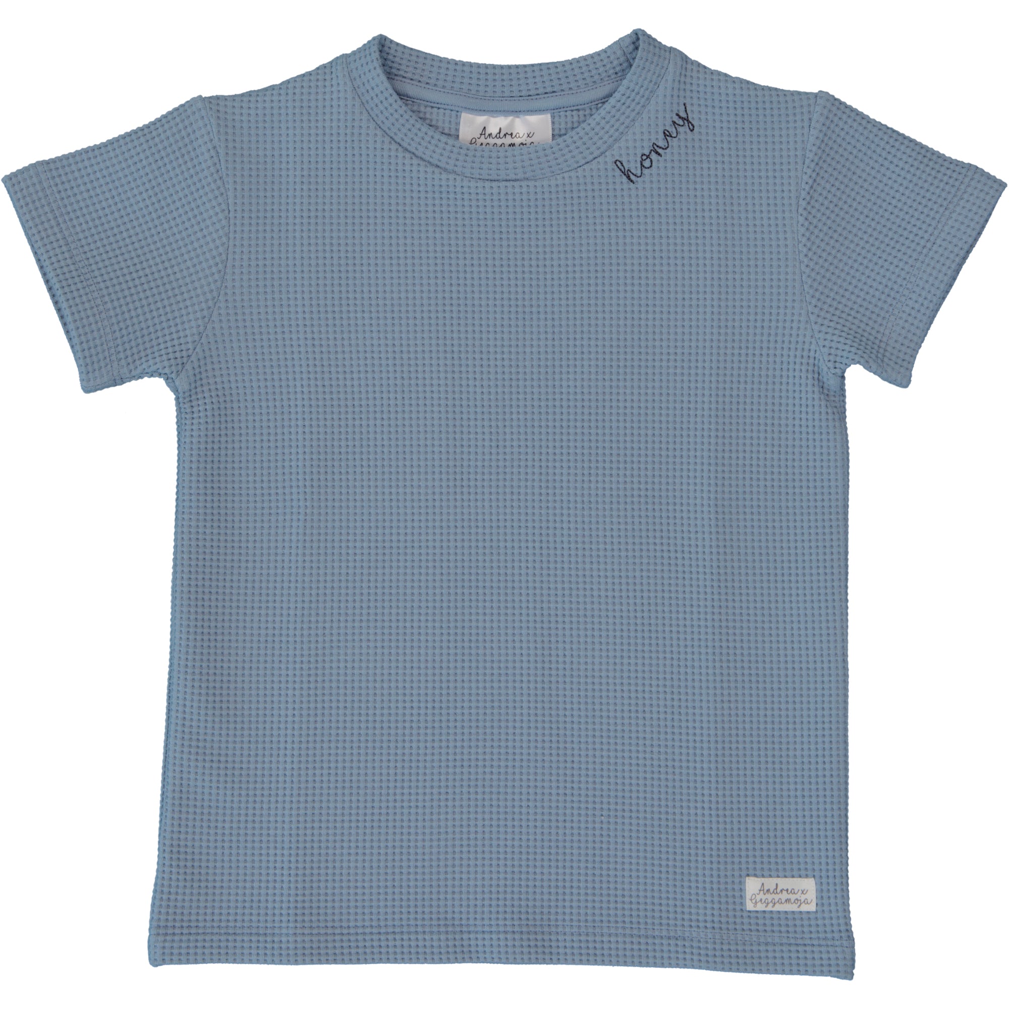Waffle Dusty Blue T-shirt – Geggamoja